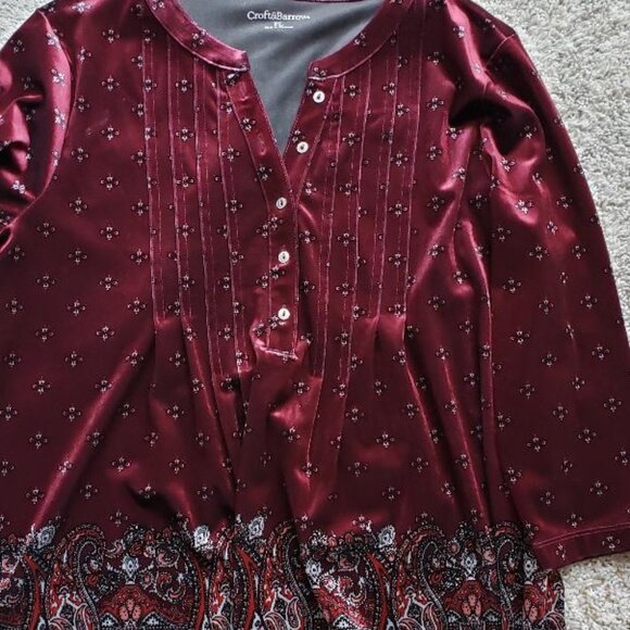 croft & barrow | Sweaters | Womens Croft Barrow Cozy Dark Red Top ...